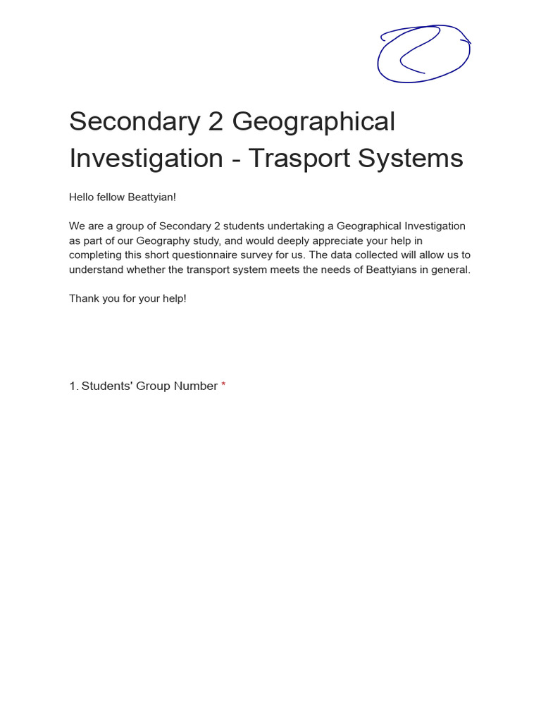 Secondary 2 Geographical Investigation - Trasport Systems 5 | PDF ...