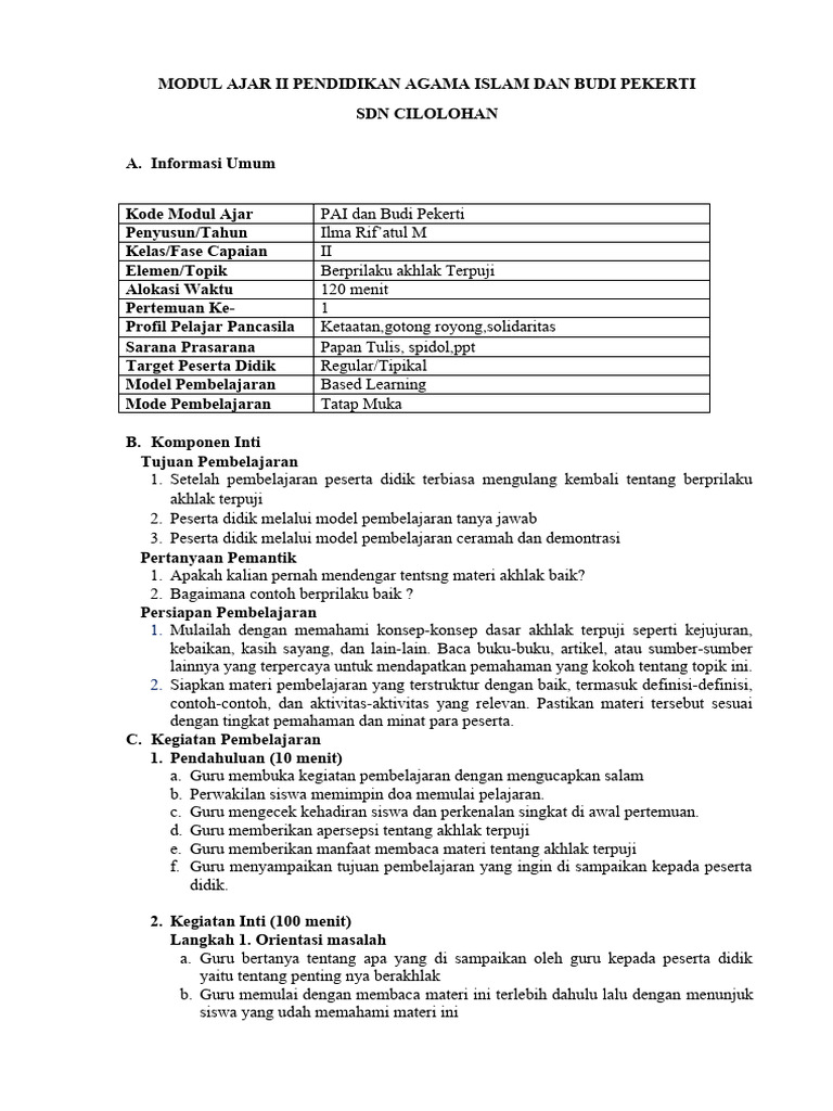 Modul Ajar MicroTeaching | PDF