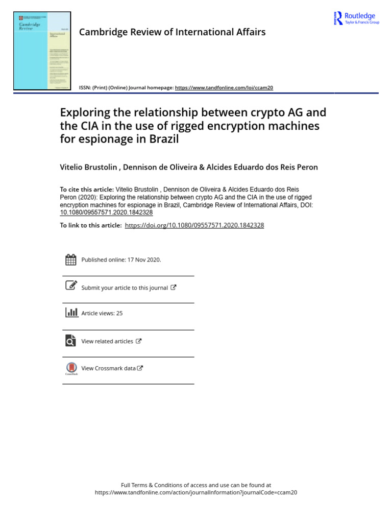 Exploring The Relationship Between Crypto AG and The CIA in The Use of ...