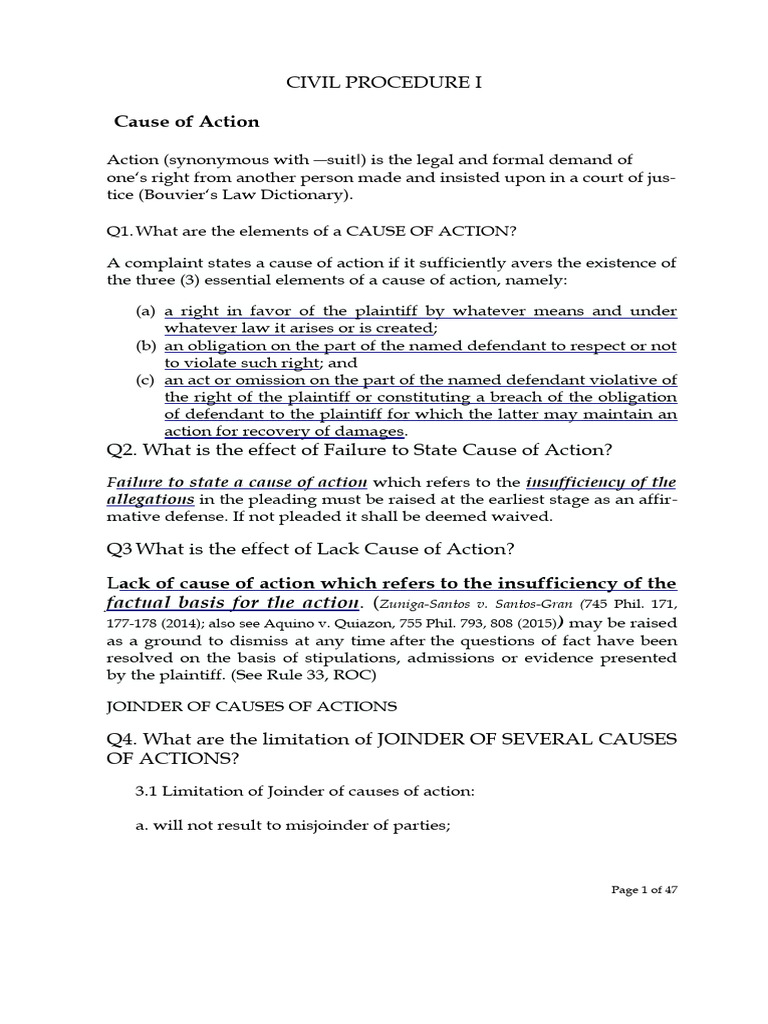 Civil Proc Reviewer | PDF | In Rem Jurisdiction | Lawsuit