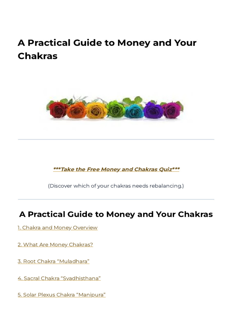 A Practical Guide To Money and Your Chakras | PDF | Chakra | Feeling