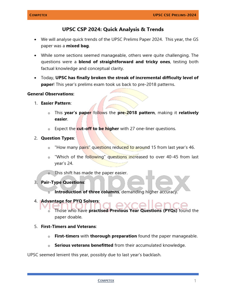 Competex CSP 2024 Analysis | PDF | Science