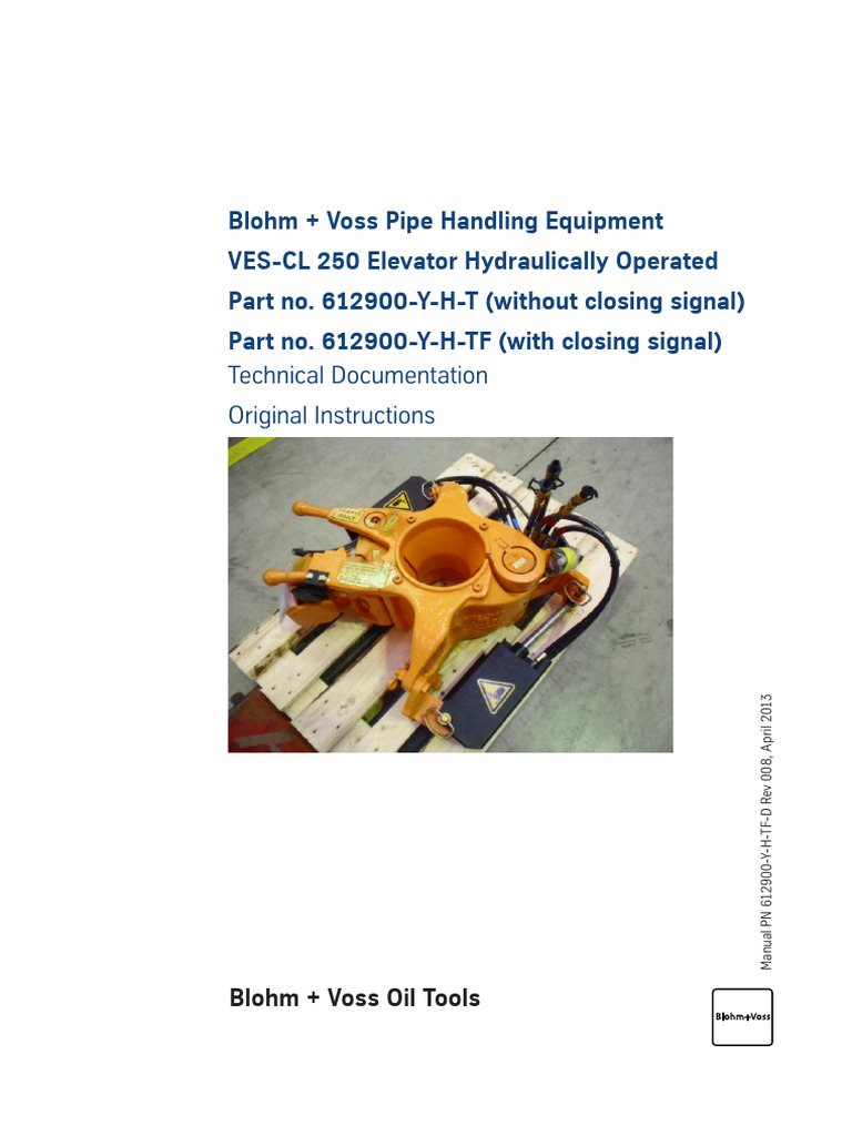 612900-Y-H-TF-D Rev 008 - B V-Manual - VES-CL 250 Hydr TYPE T | PDF ...