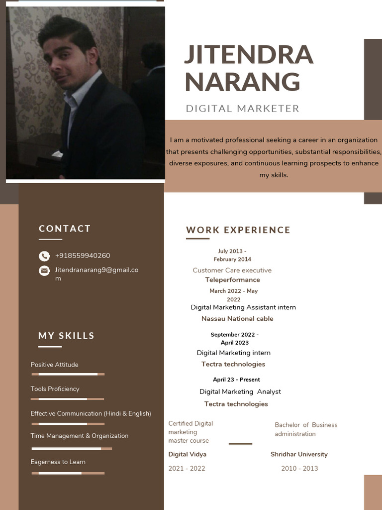 Jitendra's Resume | PDF | Digital Marketing | Search Engine Marketing