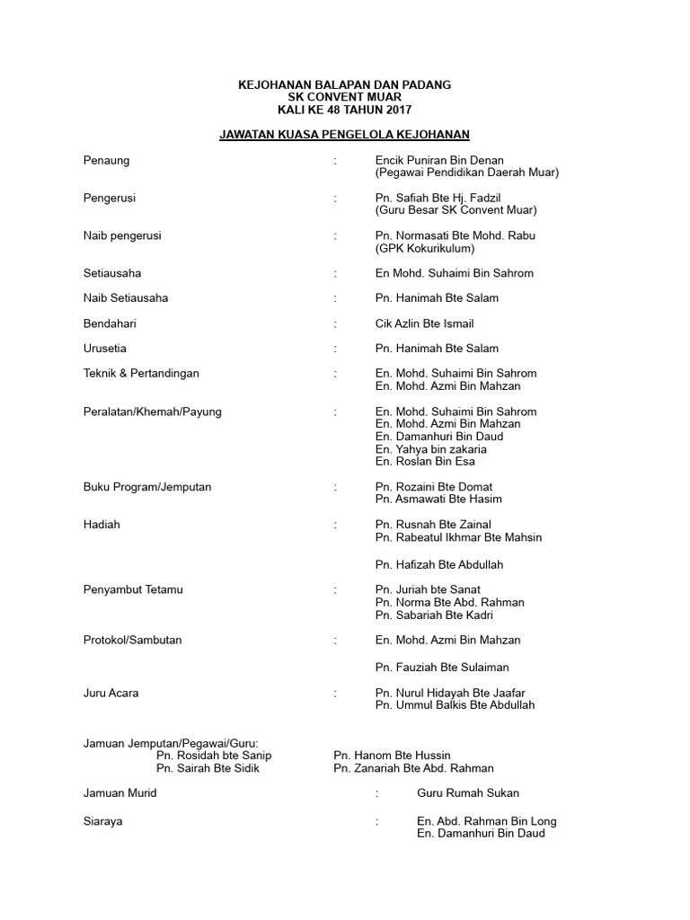 Ajk Sukan 2017 | PDF