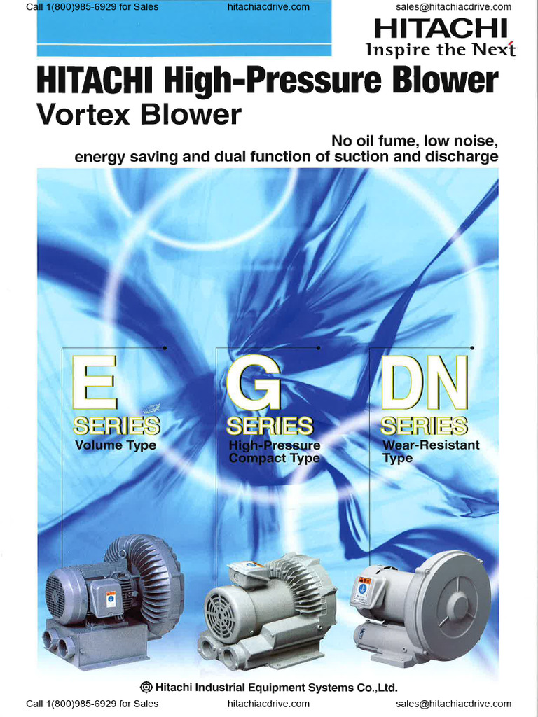 Hitachi High Pressure Blower Brochure | PDF | Mechanical Engineering ...