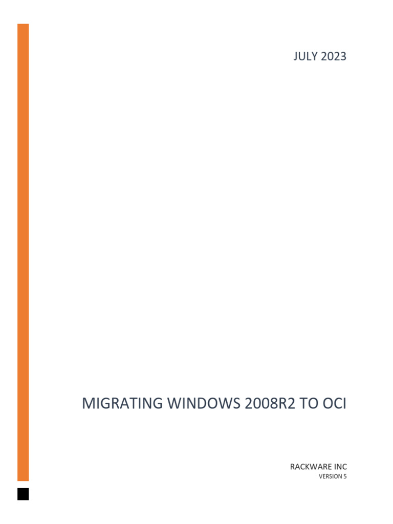 Migrating Windows 2008R2 Servers To OCI - v5-1 | PDF | Microsoft Windows | Operating System