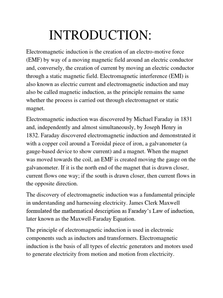 Electromagnetic Induction Pdf Electromagnetic Induction Inductor
