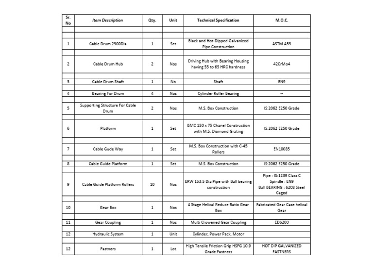 Mechanical Cable Reel Specifications | PDF | Gear | Machines