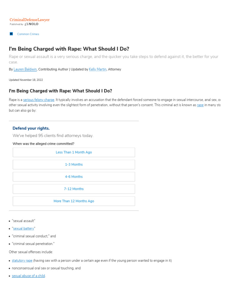 Facing Rape Charges: What Should I Do? Do I Need | PDF | Rape | Prosecutor