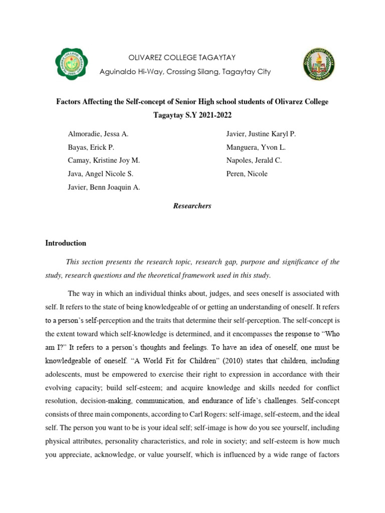 REVISED-MANUSCRIPT_G1_PHOENIX | PDF | Self Concept | Survey Methodology