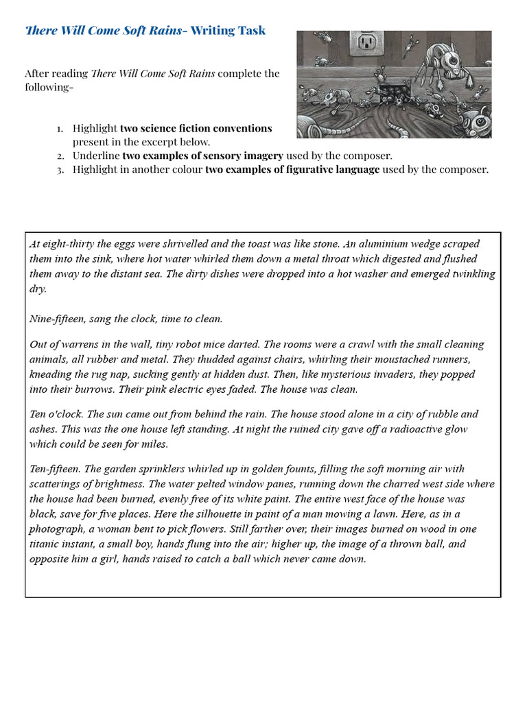 (Template) There Will Come Soft Rains - Writing Task | PDF | Science ...