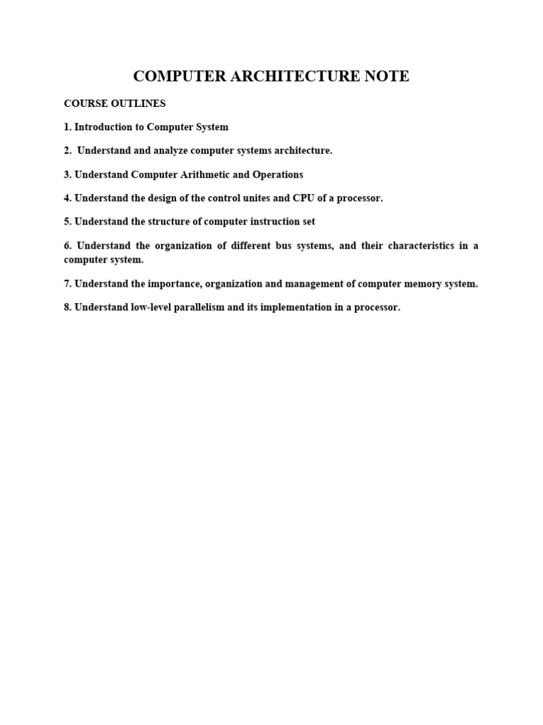Computer Architecture Overview and Insights | PDF | Central Processing ...