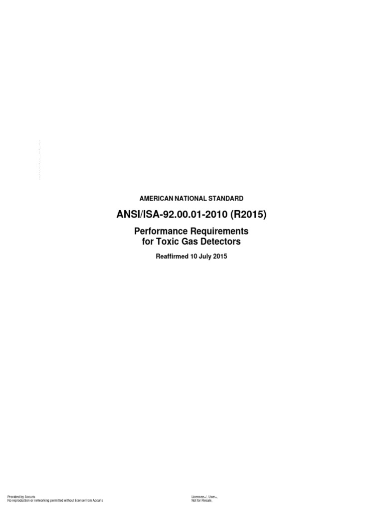 Isa 92.00.01 | PDF | Sensor | Safety