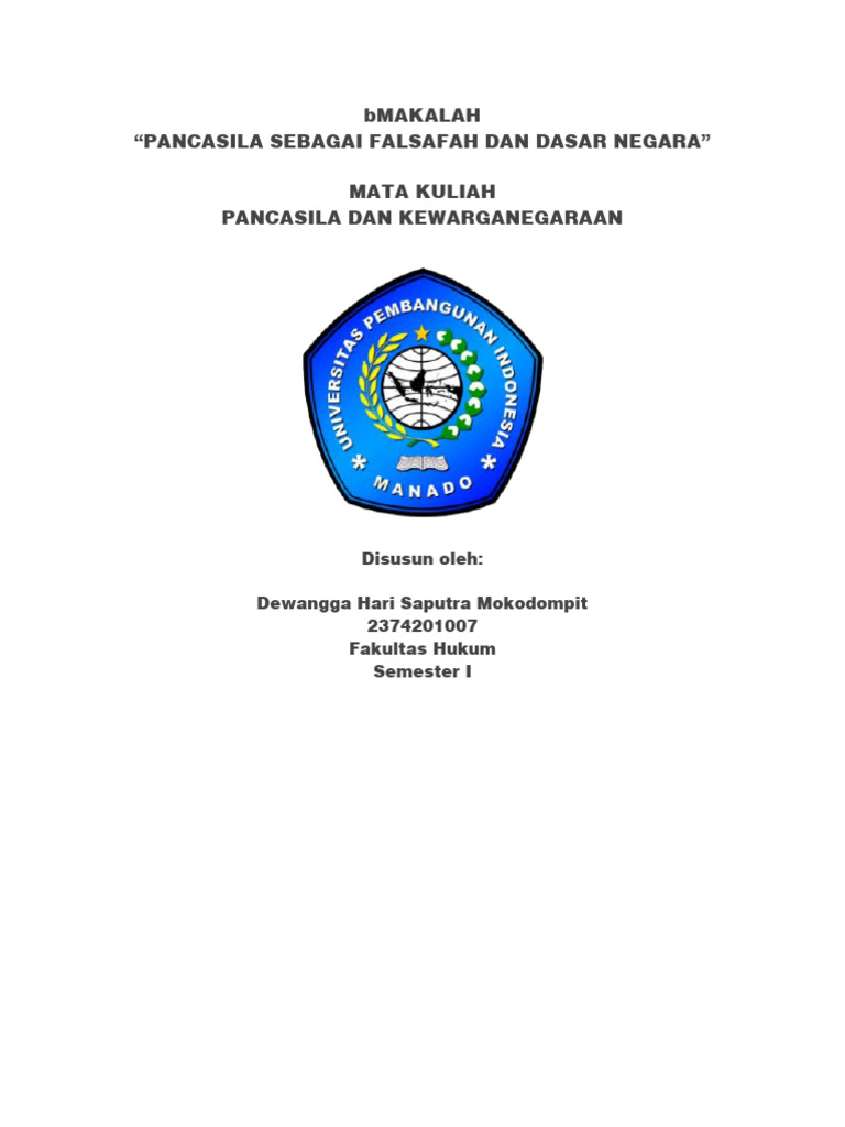 Falsafah Pancasila Sebagai Dasar Falsafa 2 | PDF