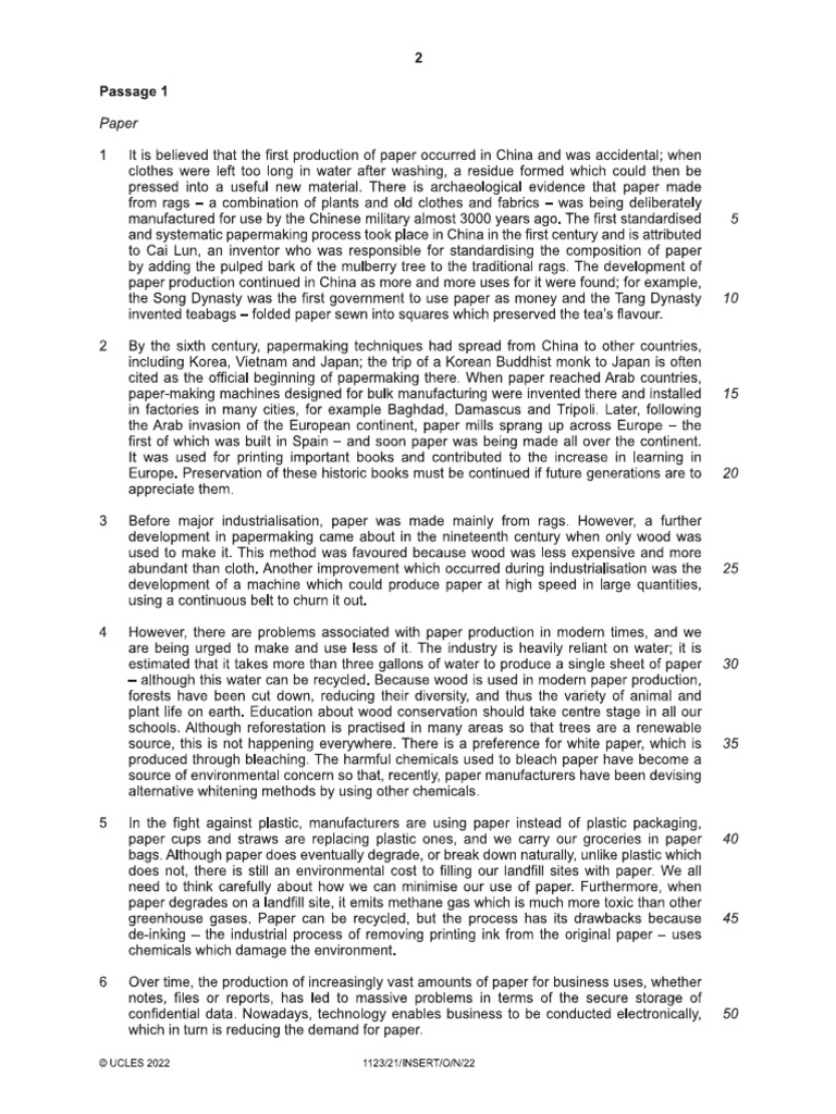 Comprehension Paper | PDF