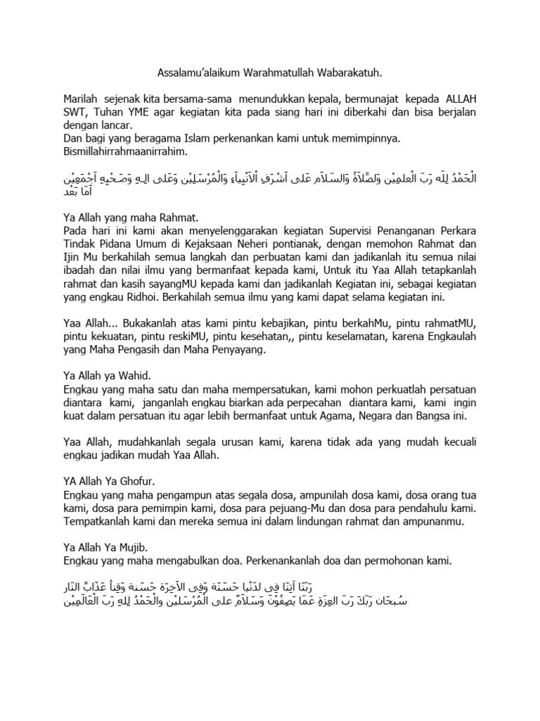 Doa Giat Supervisi | PDF | Pengembangan Diri | Gaya Hidup