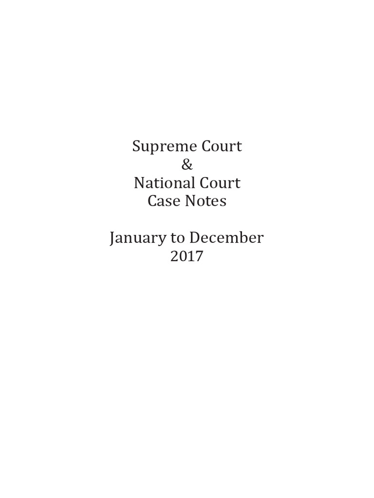 PNG Supreme Court National Court Case Notes 2017 | PDF | Appeal | Tort