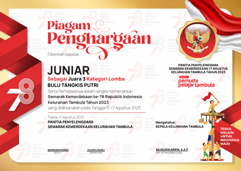 Piagam Juara Lomba Badminton 2023 | PDF