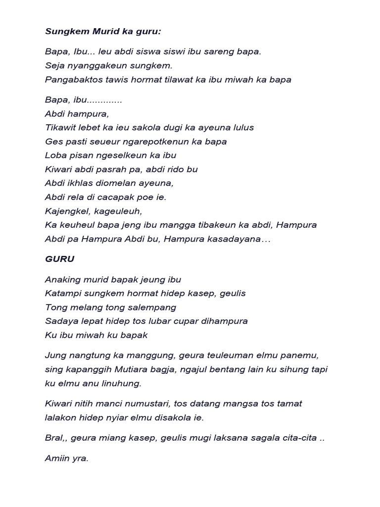 Sungkem Murid Ka Guru | PDF
