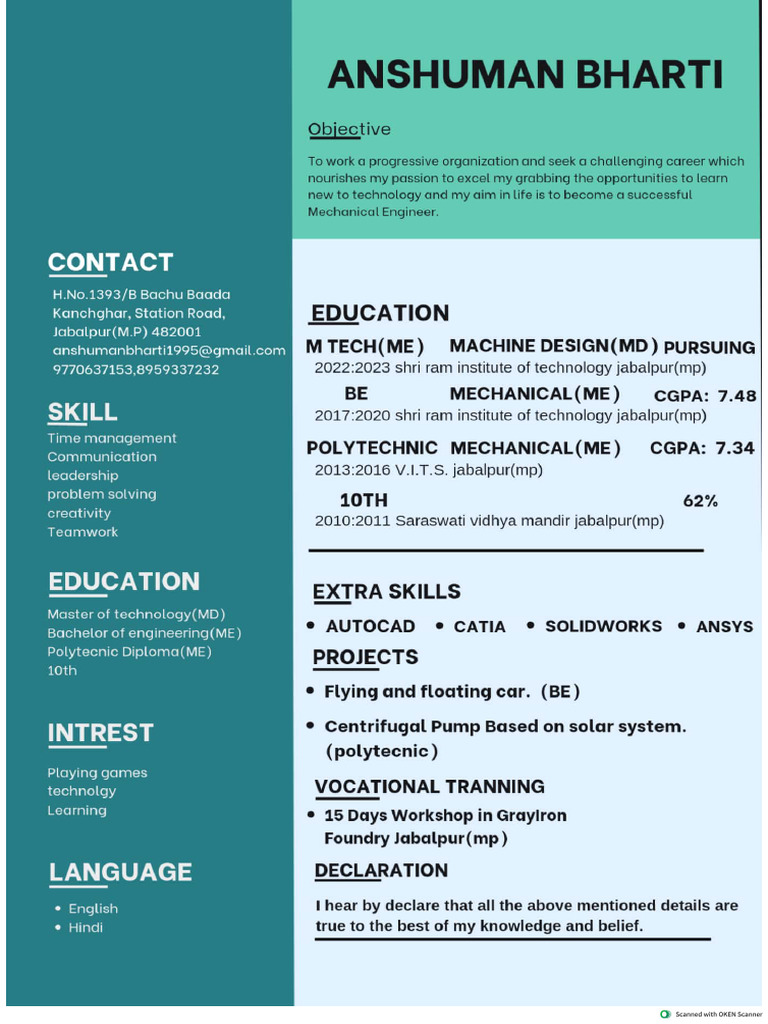 Anshuman Bharti Resume | PDF