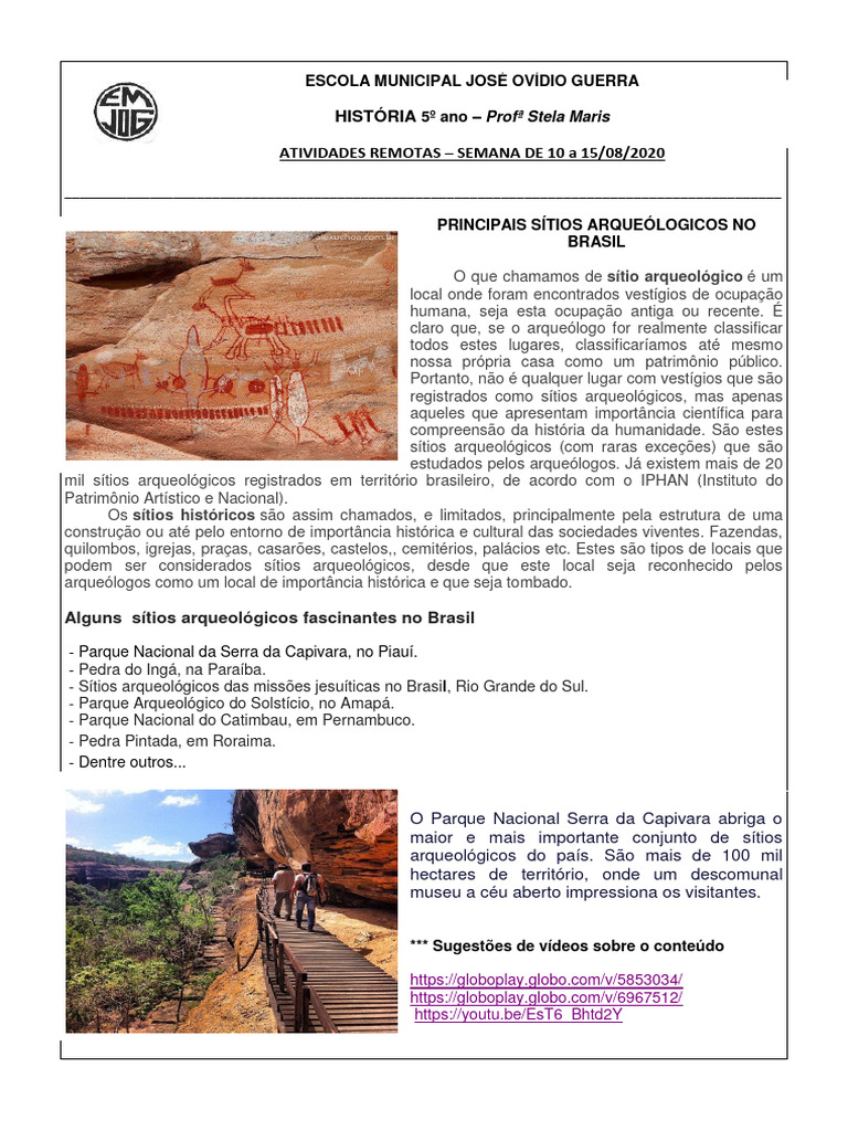 HISTÓRIA - AULA 3 - Semana de 10 A 14-08-2020 | PDF | Arte Rupestre ...