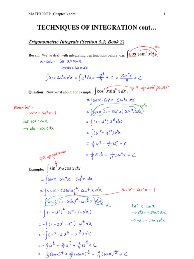 Lec2 Trigint | PDF | Trigonometric Functions | Combinatorics