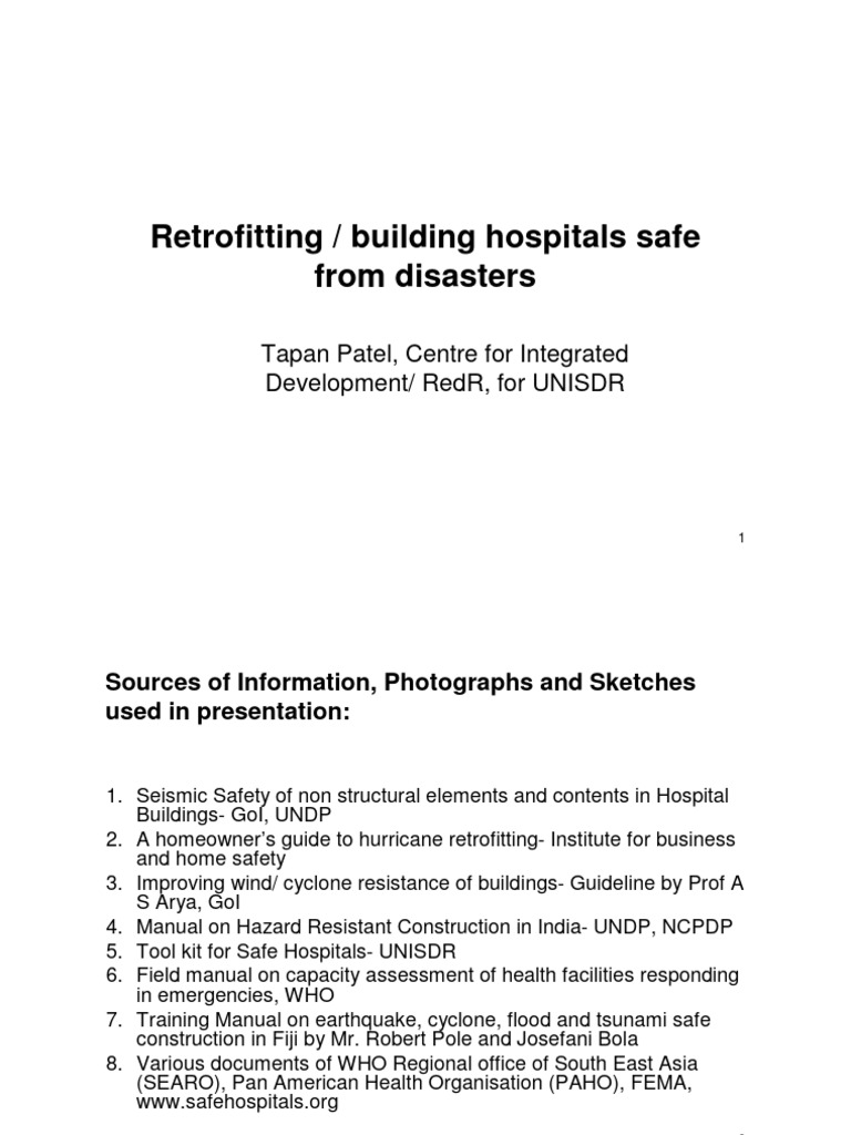 Hospital Disaster Retrofitting Guide | PDF | Wall | Flood