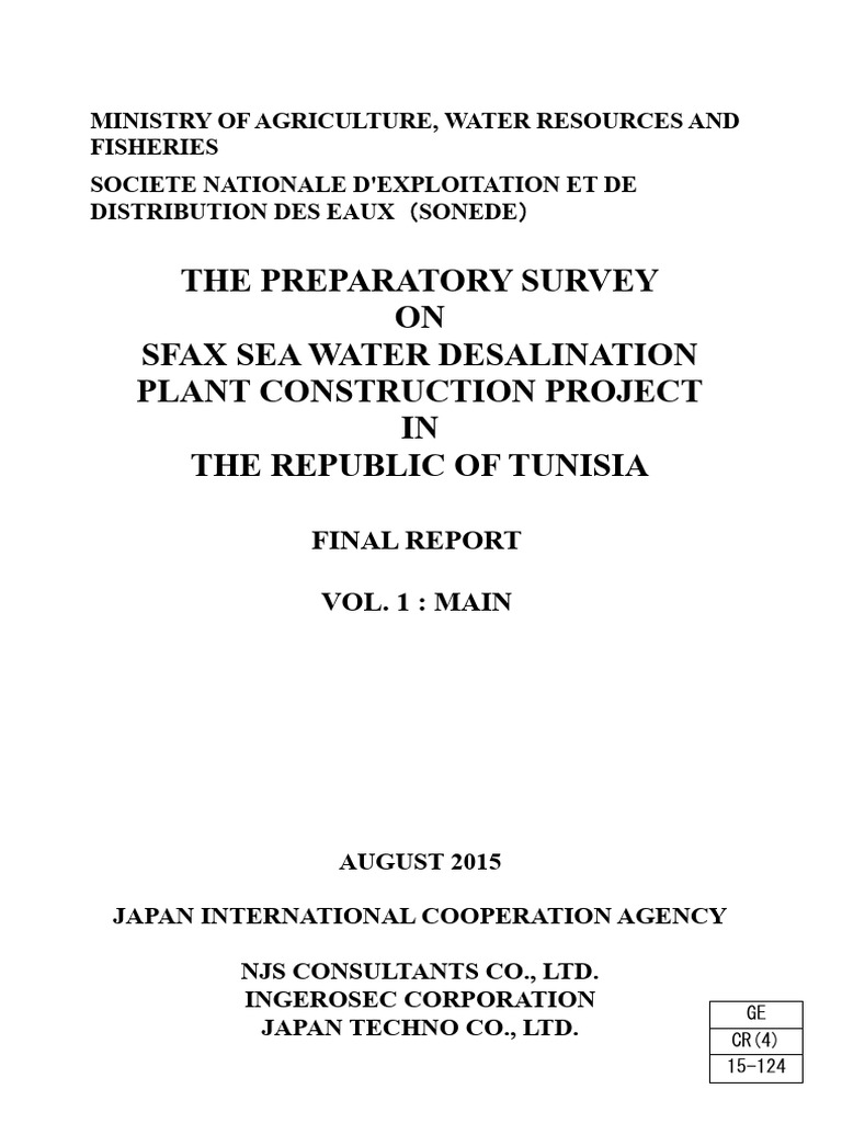 Sfax Sea Water Desalination | PDF | Water | Desalination