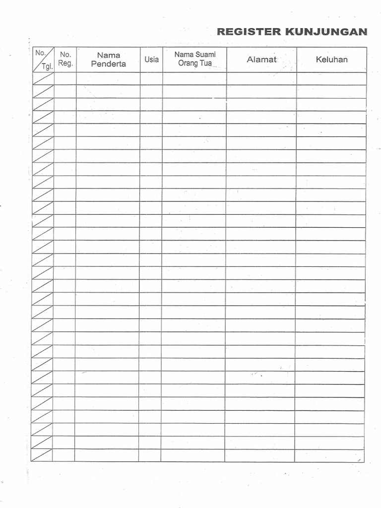 Pasien Harian & Register Kunjungan (Bidan) | PDF