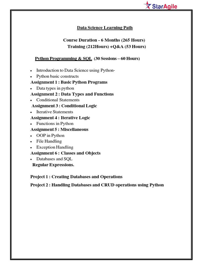 Data Science Course Curriculum | PDF | Statistics | Artificial Neural ...