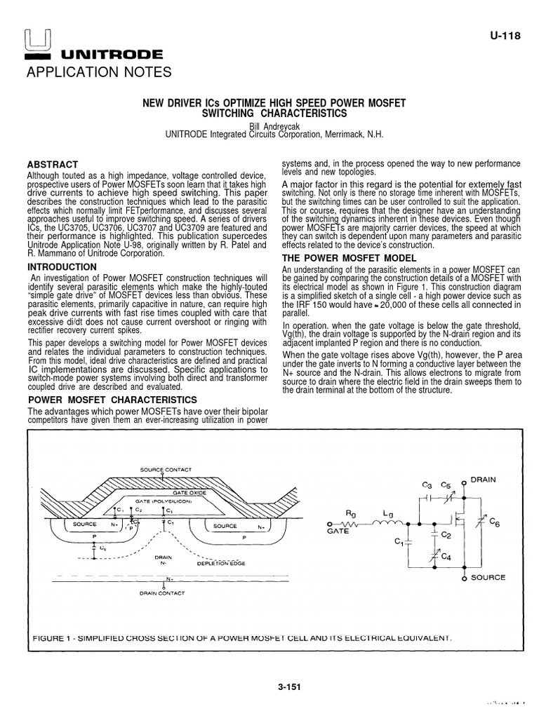 Mosfet Application Note | PDF | Field Effect Transistor | Mosfet
