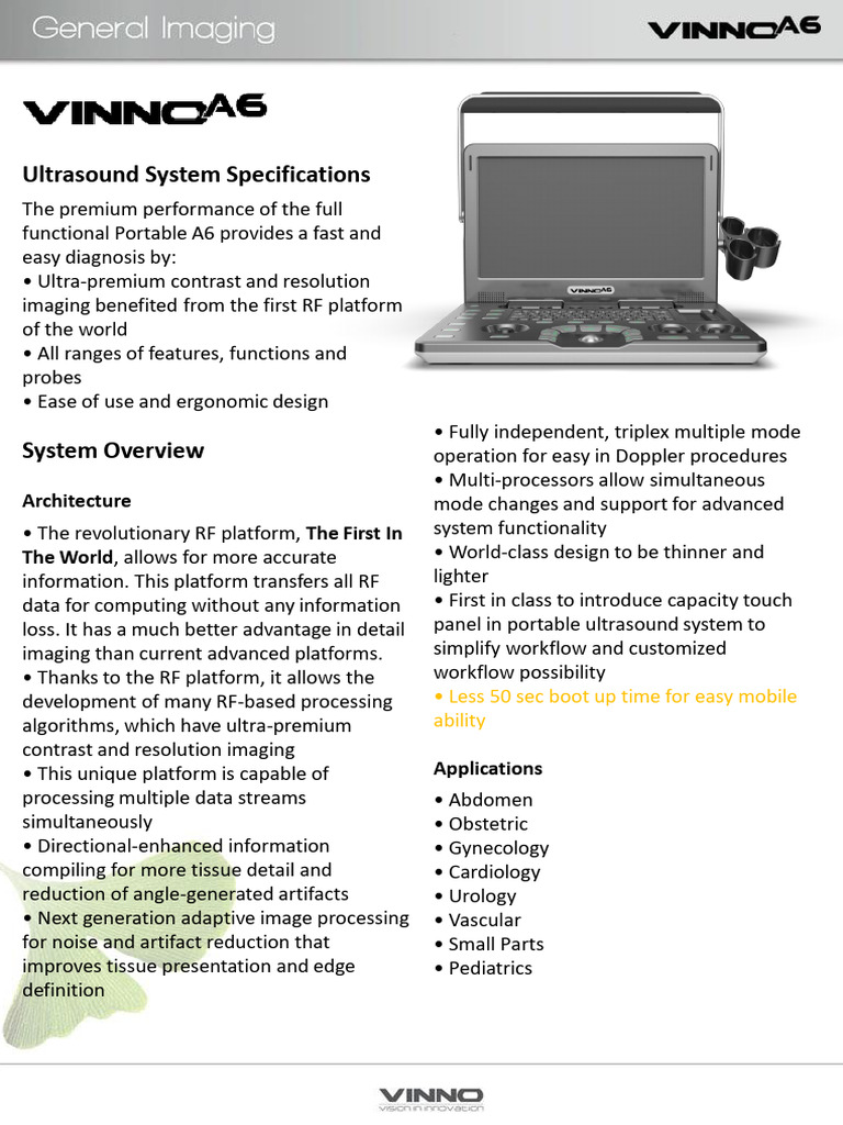Vinno A6 | PDF | Medical Ultrasound