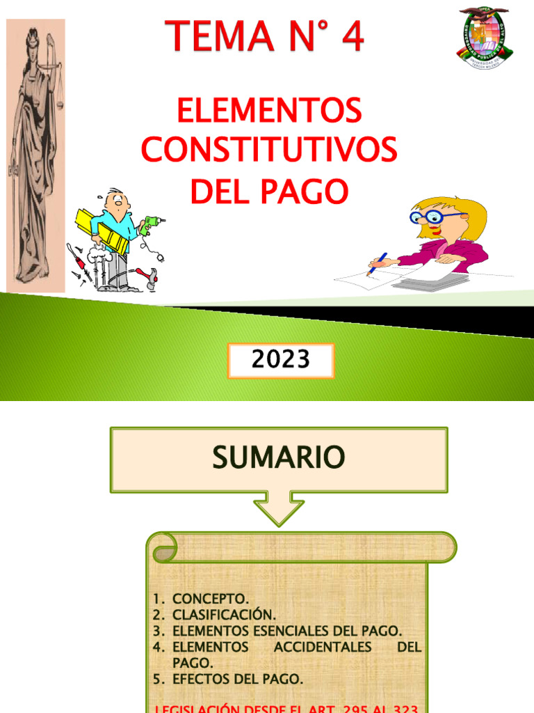 Tema #4 Elementos Constitutivos Del Pago | PDF | Pagos | Dinero