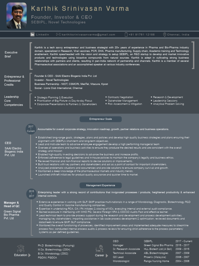 Karthik - Resume | PDF | Strategic Management | Chromatography