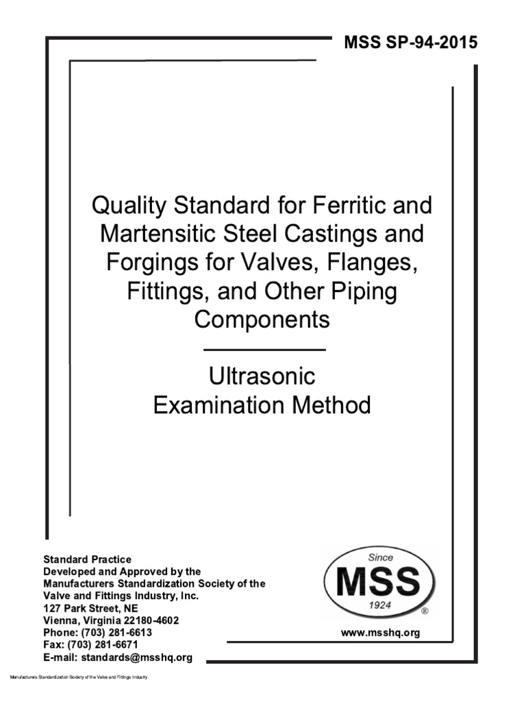 MSS SP-94-2015 | PDF | Nondestructive Testing | Decibel