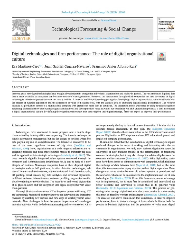 Digital Culture's Impact on Firm Performance | PDF | Organizational Culture | Innovation