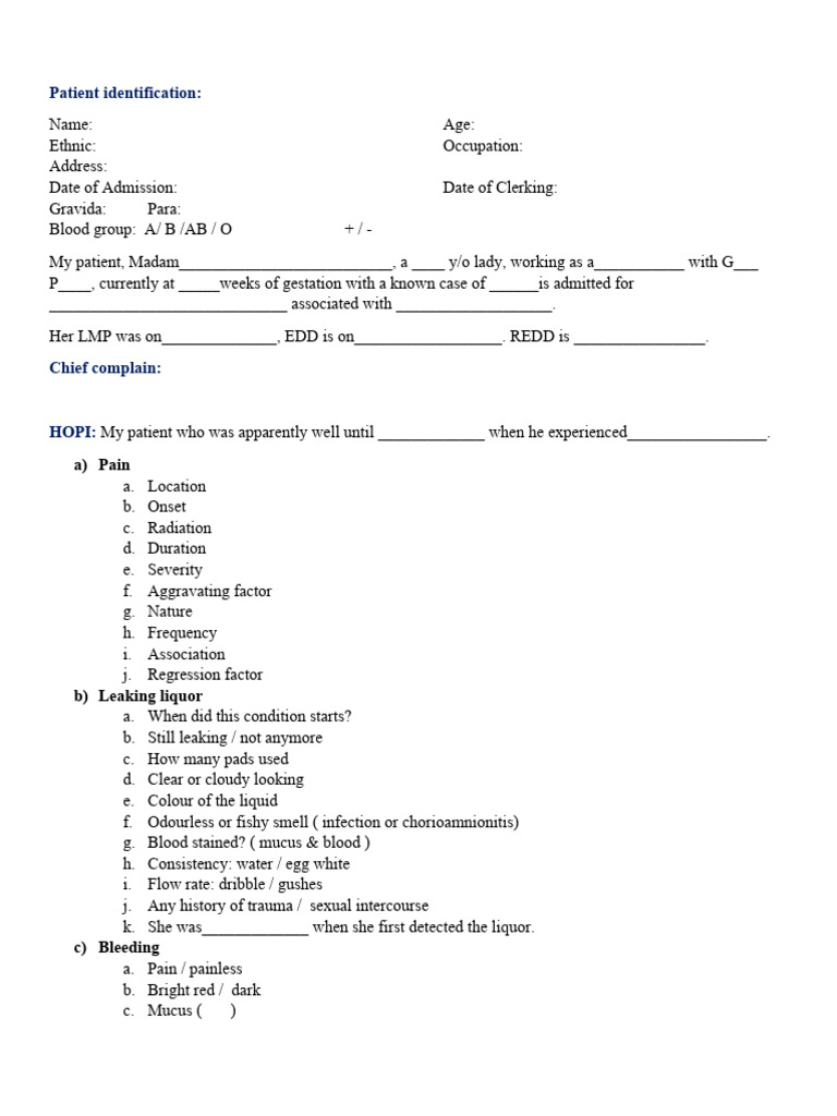 Ong Clerking Sheet | PDF | Pregnancy | Childbirth