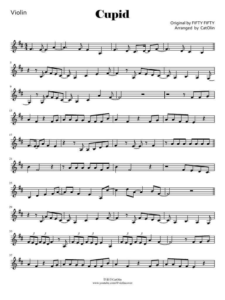 Cupid Violin Sheet Music by CatOlin | PDF