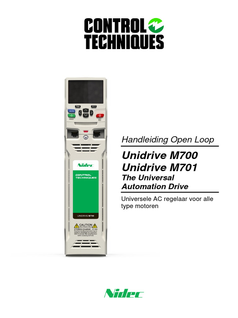 Frequentieregelaars Unidrive m700 m701 Handleiding Open Loop NL | PDF