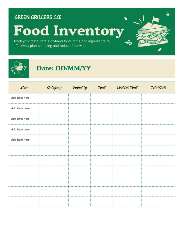 Restaurant Food Inventory Guide | PDF | Cooking, Food & Wine ...
