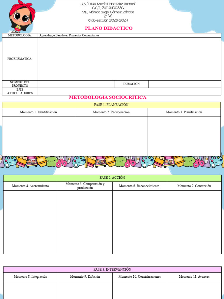Formato Proyecto Comunitario | Descargar gratis PDF | Aprendizaje | Evaluación
