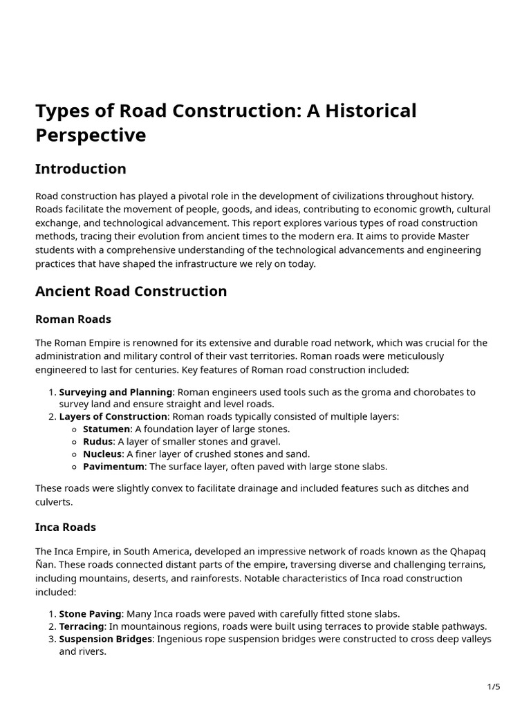Types of Road Construction - A Historical Perspective | PDF | Concrete ...