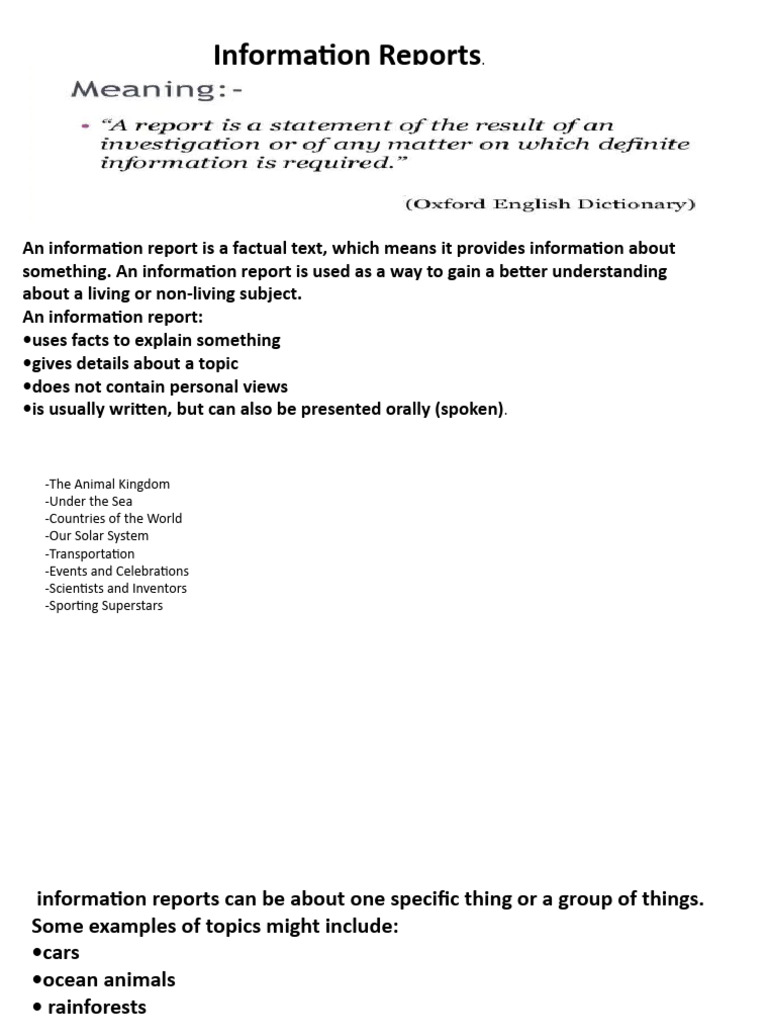 information report grade 5-8 | Download Free PDF | Information | Books
