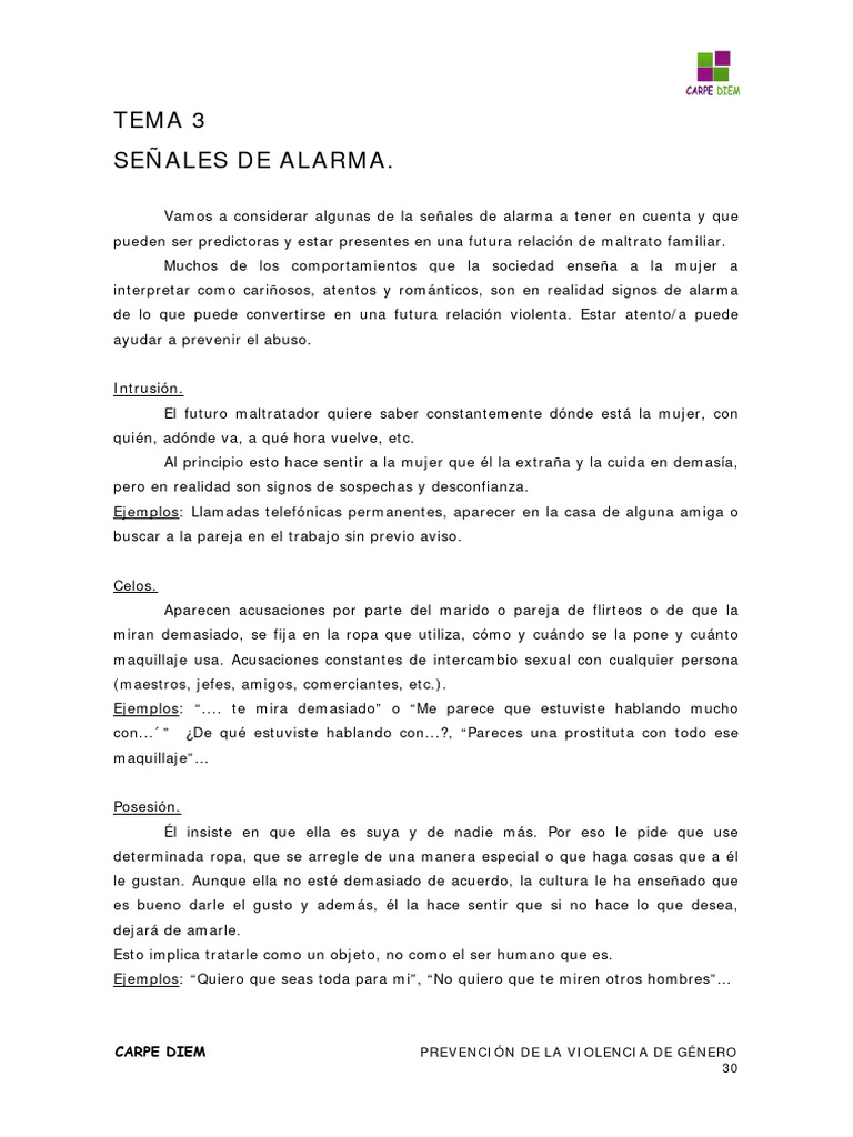 03-senales-de-alarma | PDF | La violencia contra las mujeres | Ansiedad