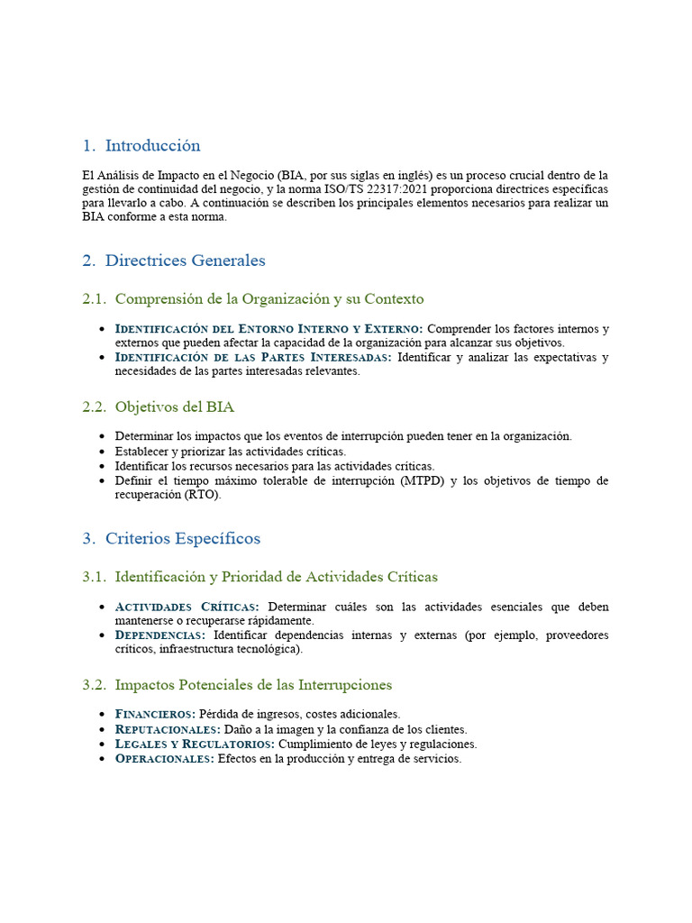 Guía para La Elaboración de Un Análisis de Impacto de Negocio | PDF ...