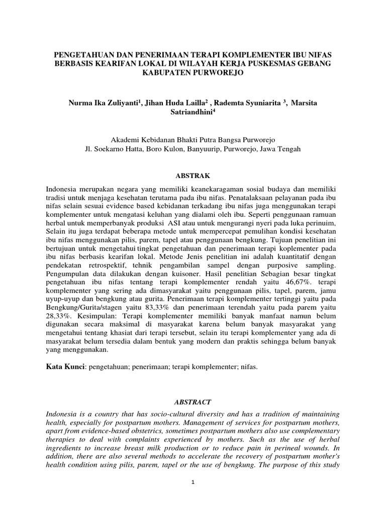 Jurnal Terapi Komplementer Bu Nurma | PDF
