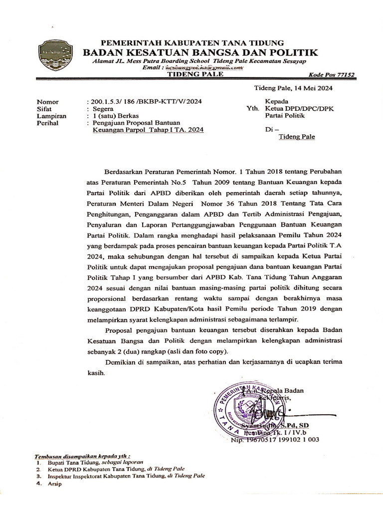 Surat Pengajuan Bankeu | PDF