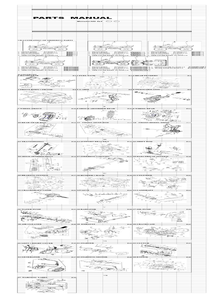 Monster300 4x4 Parts Manual | PDF | Axle | Land Vehicles