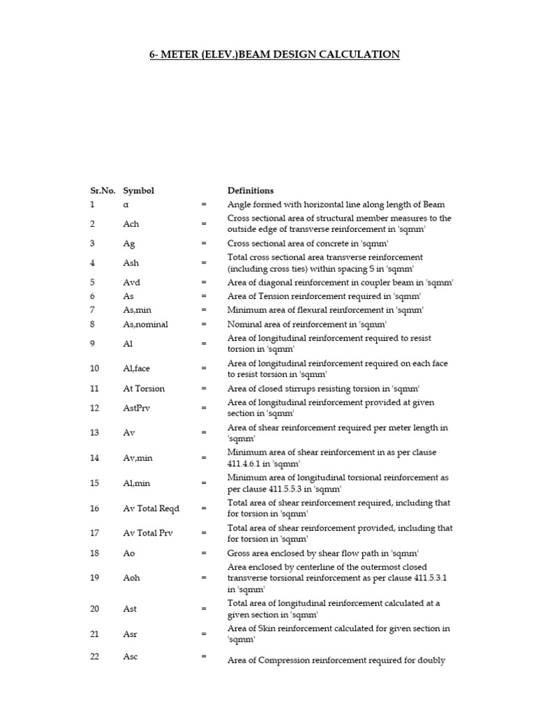 6m Beam Design Calculations | PDF | Beam (Structure) | Classical Mechanics